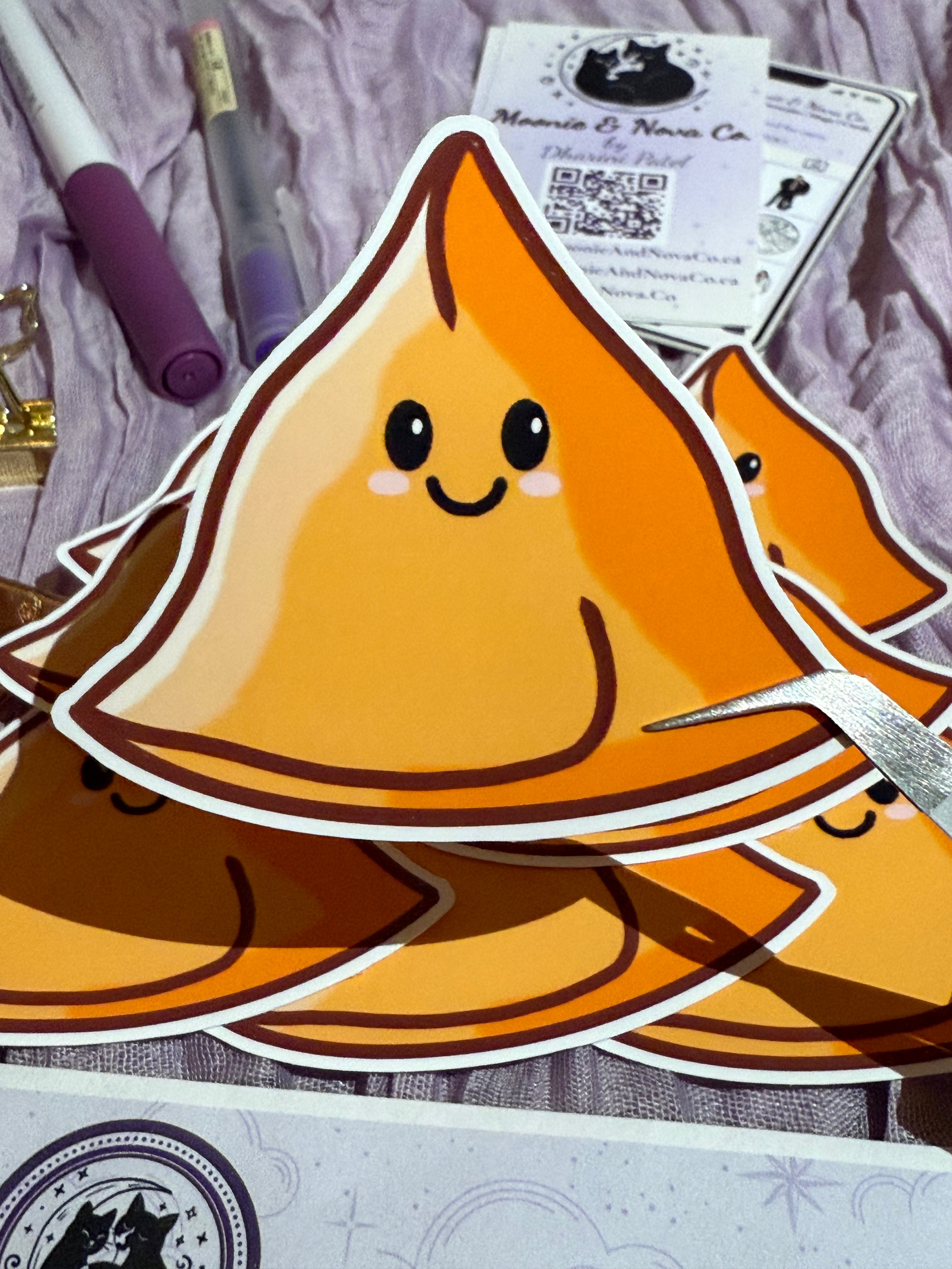 Kawaii Samosa Die-Cut Sticker | Cute Indian Snack Sticker for Planners ...